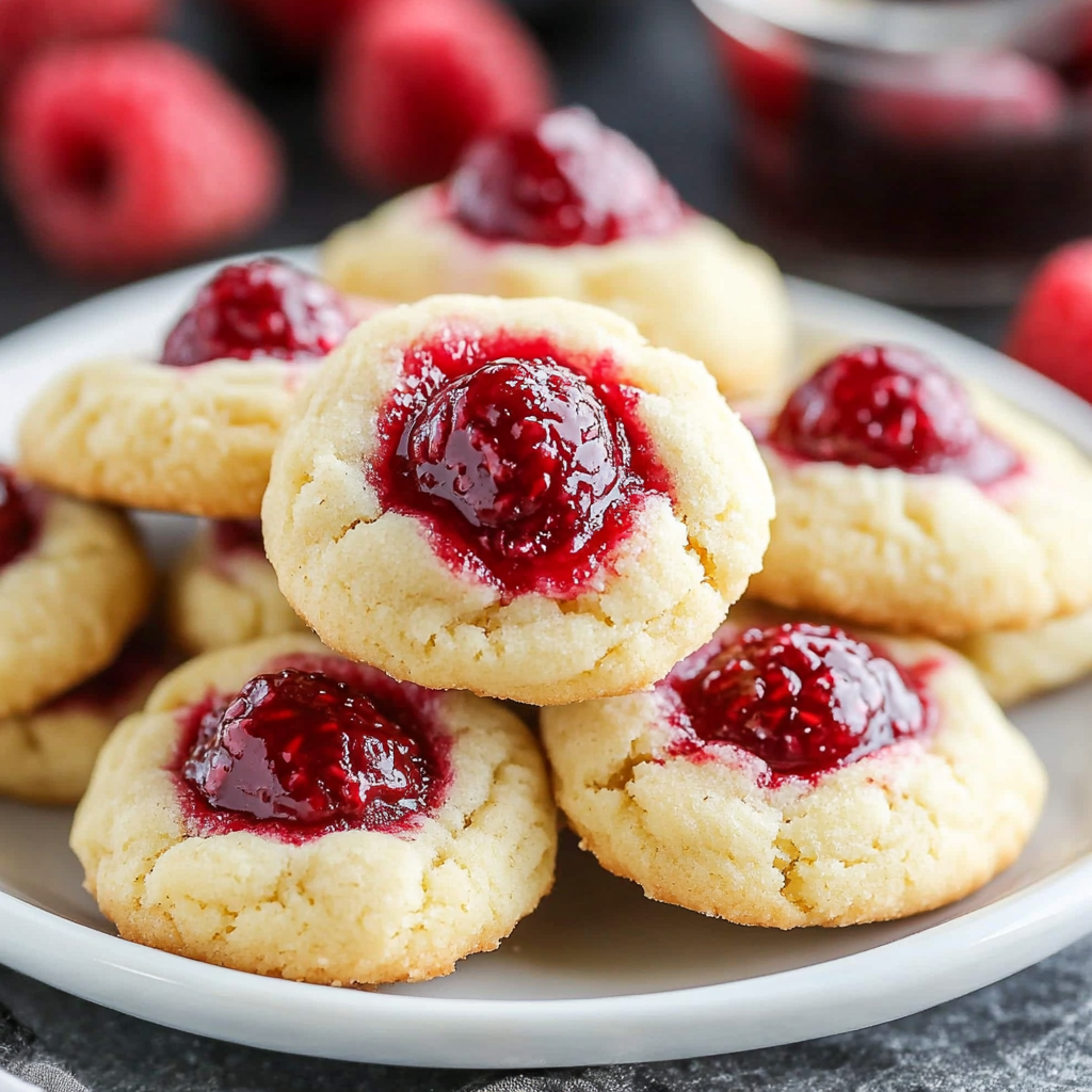 5-Ingredient Raspberry Cheesecake Thumbprint Cookies - Easy homemade ...