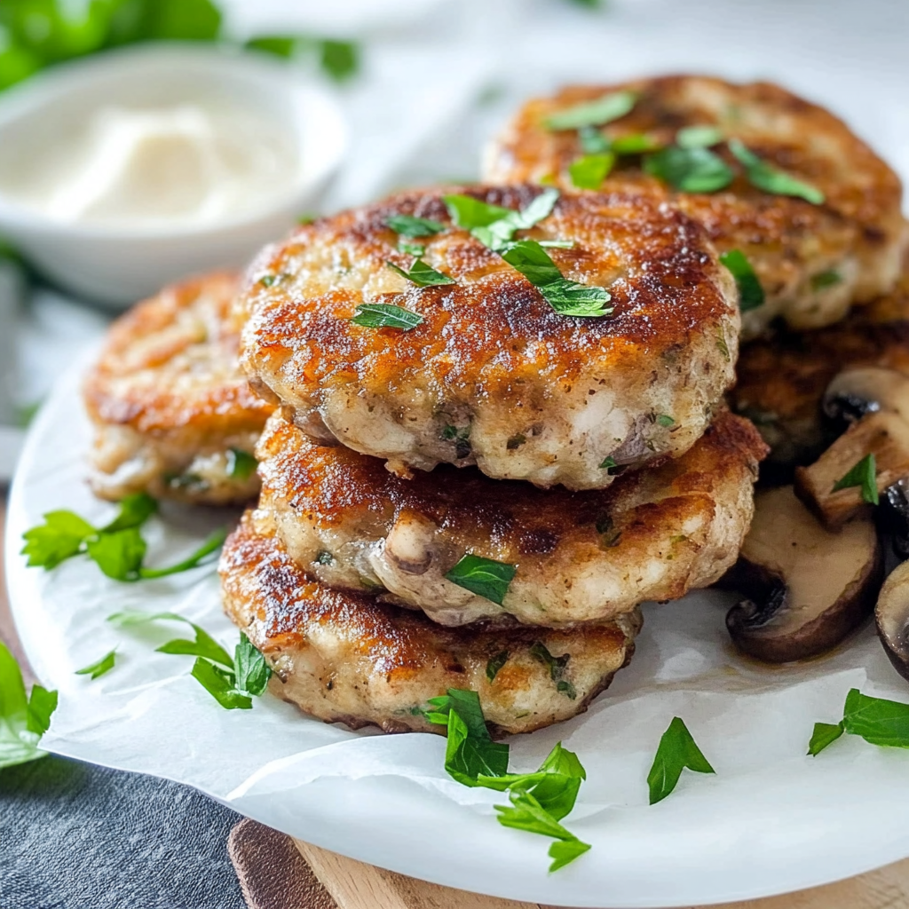 Chicken and Mushroom Patties (Kotlety) Recipe - Easy homemade recipes