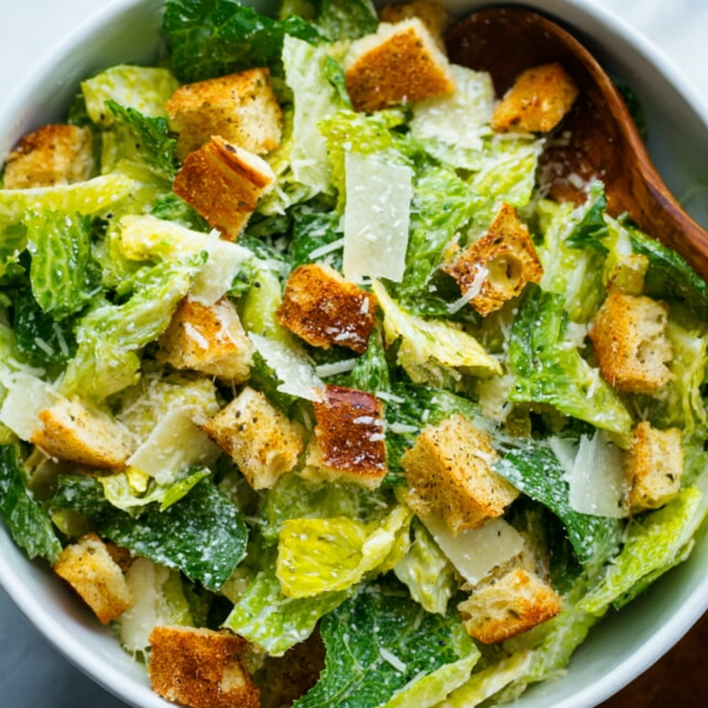 Classic Caesar Salad with Homemade Croutons & Dressing - Easy homemade ...