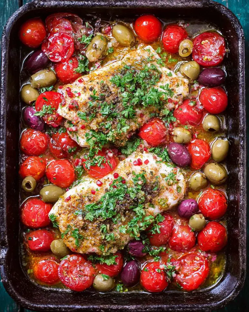 Mediterranean-Style Baked Grouper with Tomatoes and Olives - Easy ...