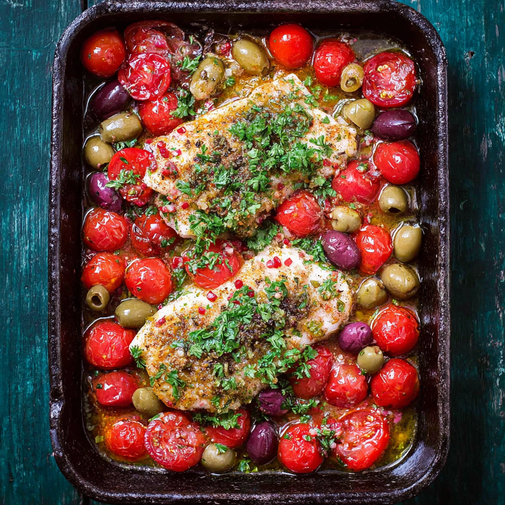 Mediterranean-Style Baked Grouper with Tomatoes and Olives - Easy ...