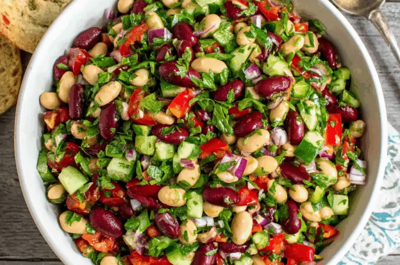 Mediterranean Three Bean Salad - Easy homemade recipes