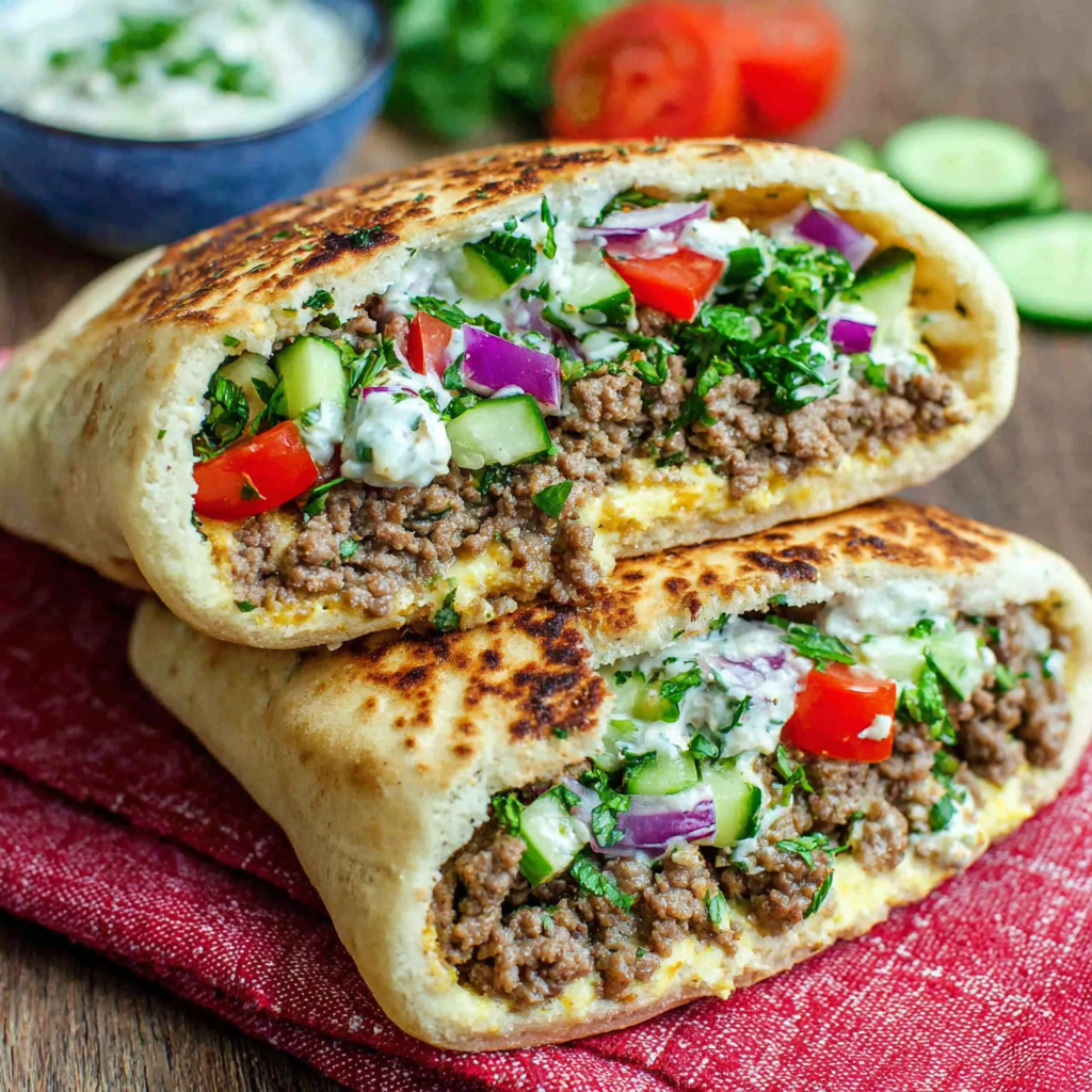 Middle Eastern Ground Beef Pita Sandwich - Easy homemade recipes