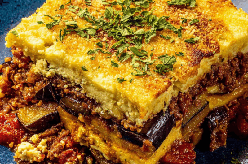 Moussaka (Greek Eggplant Casserole) Recipe - Easy homemade recipes