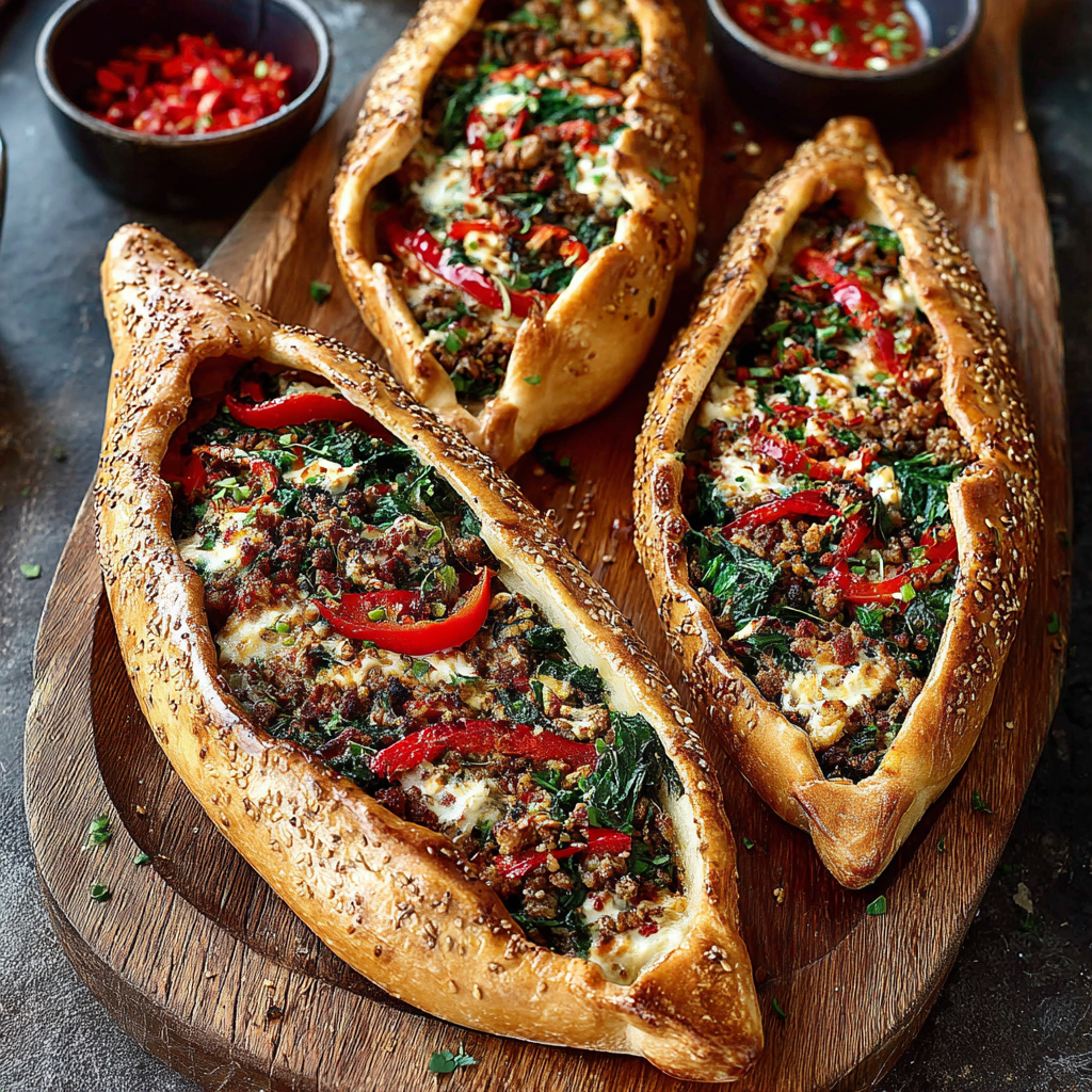 Vegetarian Turkish Pide (Peynirli, Sebzeli Pide) - Easy homemade recipes